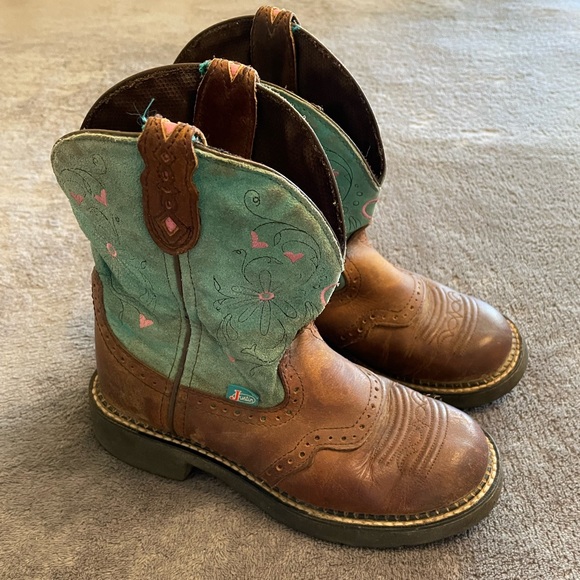 Justin Boots | Shoes | Justin Boots Girls Embroidered Boots | Poshmark